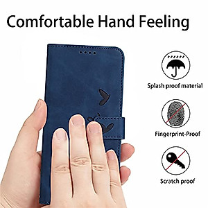 Kainevy for Oppo Reno 6 5G Case Wallet Black with Lanyard Durable Leather Case for Oppo Reno 6 5G Phone Case with Card Holder Buckle Flip Design Protective Cover for Womem Men (Blue)
