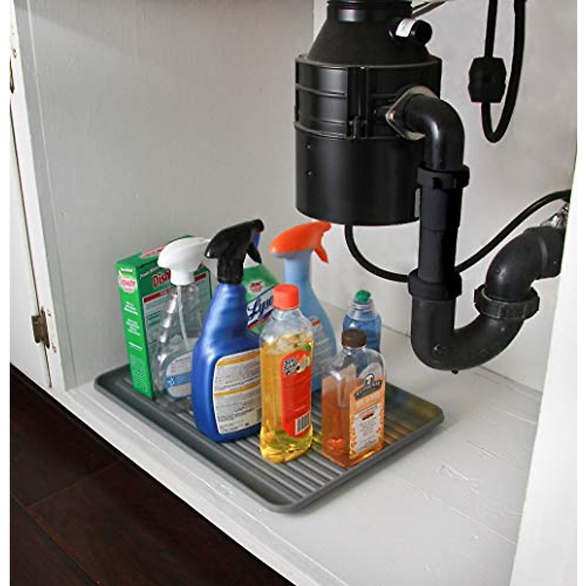 Real Home Innovations Deluxe Under Cabinet Spill Tray, Gray