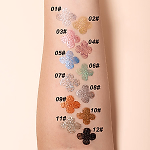 YOUNG VISION Liquid Glitter Eyeshadow, Metallic & Shimmer & Glow Shades,Quick-Drying, Waterproof, Non-sticky,0.17 Fl Oz