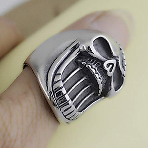 Yardwe Skull Bottle Opener Ring, Beer Bottle Opener Halloween Skull Rings, Gothic Biker Punk Surgical Bottle Opener for Men-9