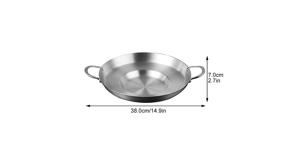DOITOOL 38cm Stainless Steel Frying Pan - Durable & Non-Stick