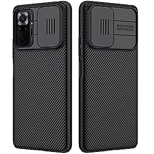 for Xiaomi redmi Note 10 Pro Case, Nillkin CamShield Slim case Protective Cover with Camera Protector Hard PC and TPU Ultra Thin Anti-Scratch Phone Case for Redmi Note 10 pro/Note 10 pro Max (Black)