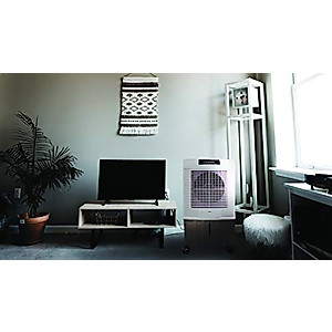 Hessaire MC26A Portable Evaporative Cooler, Humidifier, 2100 Cubic FPM, Cools 700 Sq. Ft., 2.5 GPH, White. For Garages, Shops, Patios, Pools, Workshops, Includes Remote Control for Ease of Operation