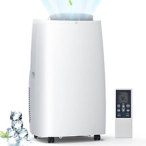 Portable Air Conditioner - Rintuf 2022 14000 BTU Portable AC Unit, Cools Rooms up to 700 Sq.ft, Also as Dehumidifier & Fan, with 24H Timer Remote Control Window Kit Exhaust Hose for Home Living Rooms Bedroom