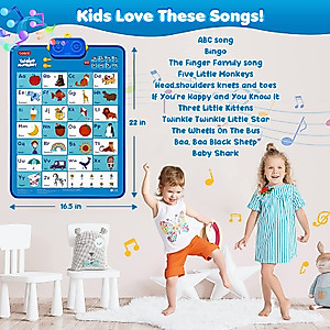 beiens Preschool Learning Activities, Autism Sensory Toys, ABC 123 Electronic Talking Poster Alphabet Wall Chart Interactive Learning Toys for Toddler Kids 2 3 4 5 Year Old Girls Boys Birthday Gifts