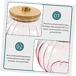 SHOWERORO Glass Storage Jar Tea Kettle Glass Clear Container Candy Jars with Lids Galss Canister Dry Fruit Container Coffee Bean Storage Food Jar Household Dried Food Jar Glass Candy Jar Jam