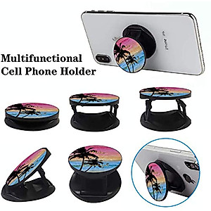 4 Pack Foldable Expanding Cell Phone Finger Stand Holder Compatible with All Smartphones and Tablets Palm Tree