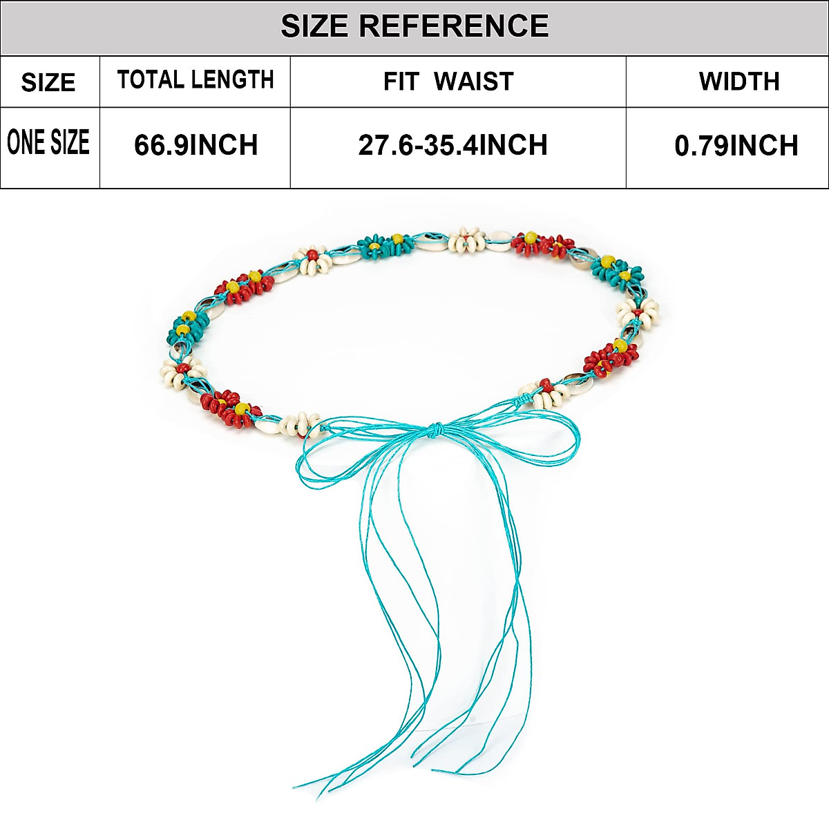 ILuvatar Women's tassel knotted belt thin belt women's Bohemian style cross knotted hand woven belt Wooden beads knotted waist rope