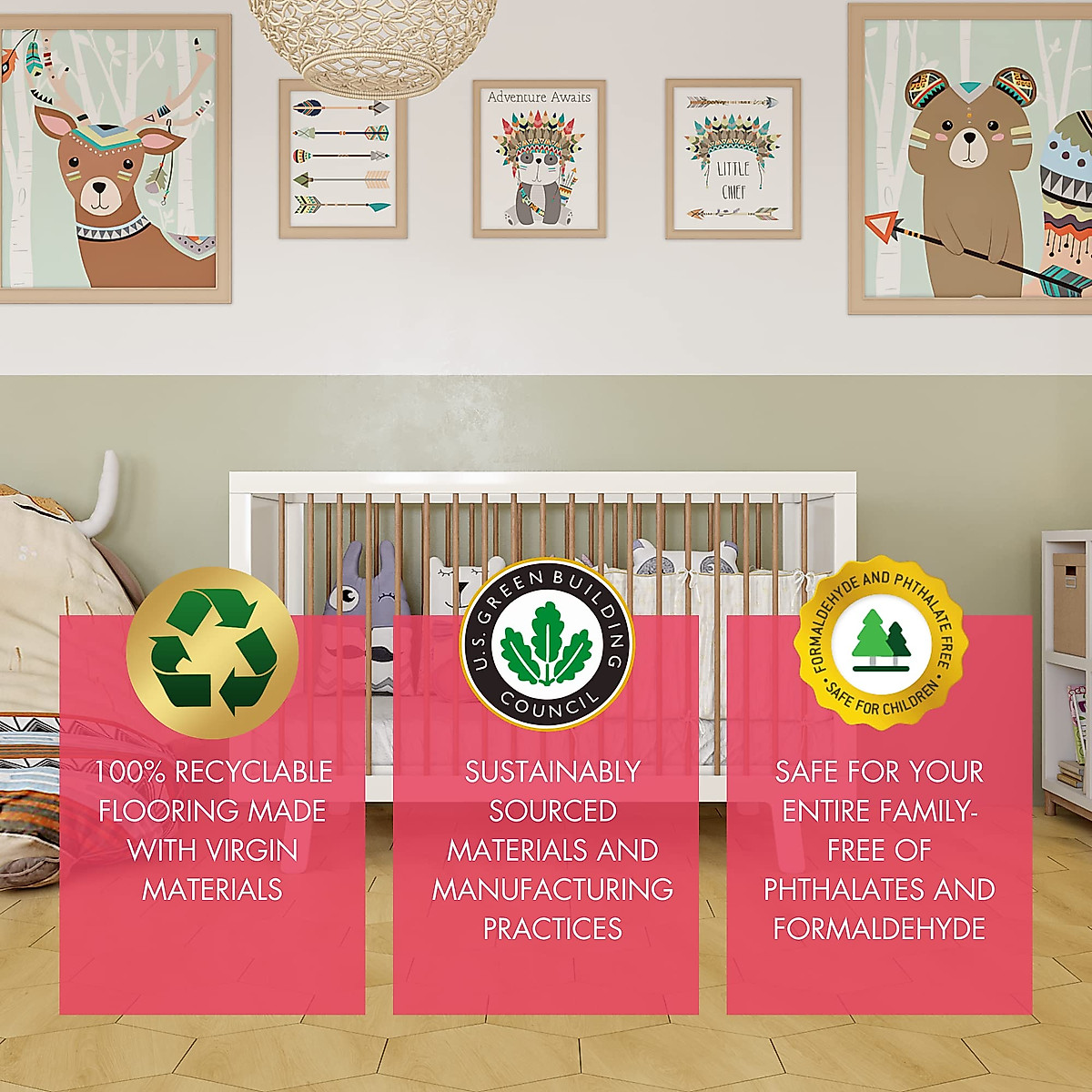 BaseCore HEX Hexagon Vinyl Flooring Pine 5.75" DIY Self Adhesive Textured Modern Floor Tile Peel & Stick Tile | Sample Tile