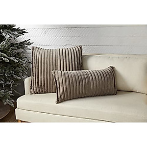 Mud Pie Taupe Velvet Pillows, 11" x 22", Lumbar 78 Count