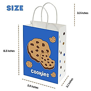 Lsaepon Cookies Milk Birthday Party Favor Gift Bags, Cookie and Monster Theme Birthday Party Goodie Bags- Milk and Cookies Baby Shower Candy Bags for Kids (16 Pack)