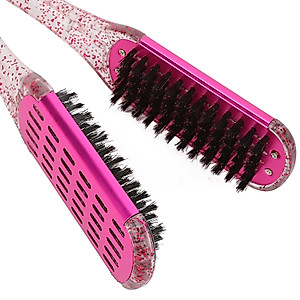 Double Sided Brush Hair Straightener, Hair Straightening Splint Comb Hair Straightener Comb Hair Straightener Clamp Brush Styling Tool for for Straightening Knotty Hair Unkempt