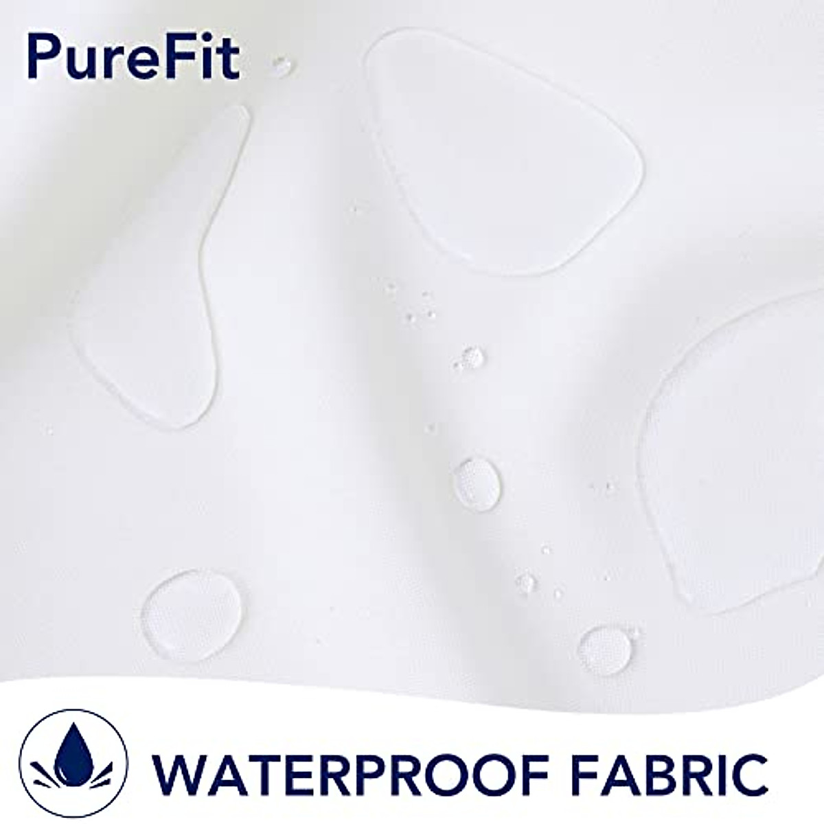 PureFit Outdoor Curtains for Detachable Sticky Tab Top Patio Waterproof/Weatherproof, UV and Fade Resistant Outside Curtains for Gazebo, Porch, Pergola, Privacy Curtain, 54 x 84 inch, 2 Panels, White