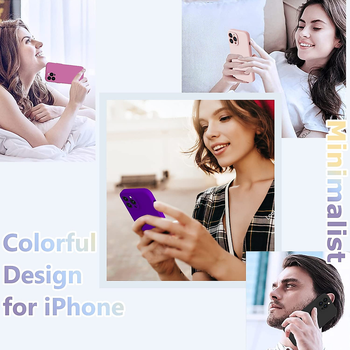 BossKiss Compatible with iPhone 13 Pro Max Case, Premium Liquid Silicone Case [Velvety Touch] [2 Pcs 9H Tempered Glass Screen Protector], Camera All-Round Protection Shockproof Kit Case,Neon Purple