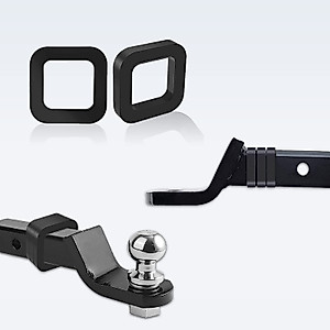 Jawmoy Pack-3 Receiver Silencer Pad, 2.1" x 3" x 0.5" Trailer Hook Rubber Cushion, Noise Eliminating Cushion Pad for Adjustable Ball Mounts (Black)