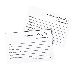 RXBC2011 Wedding advice and well wishes Cards for the Mr and Mrs Bride and Groom Newlyweds Bridal Shower Games Note Marriage Advice Pack of 50 (white)