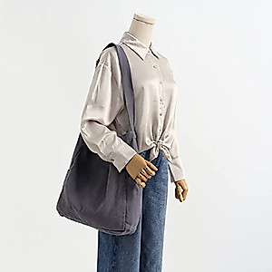 Jeelow 20oz Washed Canvas Tote Shoulder Crossbody Bags Purse Handbag For Men & Women Adjustable Strap