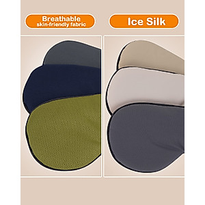 Hochoek Ice-Cold-Silk-Sleep-Mask Eyeshade Eye-Mask Eye-Cover - Double-Sided Warm and Ice-Cold Series (Classic Grey/Deep Rock Ash+Green/Beige+Dark Blue/Light Pink)