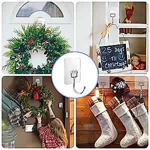 EAONE Large Adhesive Hooks 12 Packs, Heavy Duty Wall Hooks for Hanging Rustproof & Waterproof Wall Hangers Without Nails Sticky Hooks with Silicone Cap for Coat/Towel/Key Bathroom Kitchen