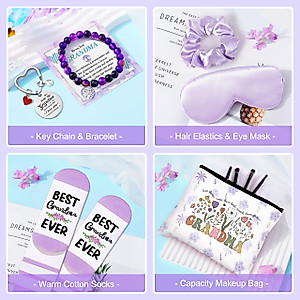 HSOEIXL Gifts for Grandma, Mother‘s Day Basket Gifts for Best Grandma, 16 pcs Birthday Gifts Basket from Granddaughter Grandchildren Grandkids New Nana Gifts Grandmother Gigi Care Package