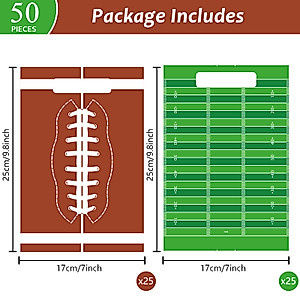 chiazllta 50 Pcs Football Party Bags Football Plastic Goodie Bags Favors Rugby Sports Theme Treat Bags Gift Bags Decorations for Game Day Sports Events Birthday Party