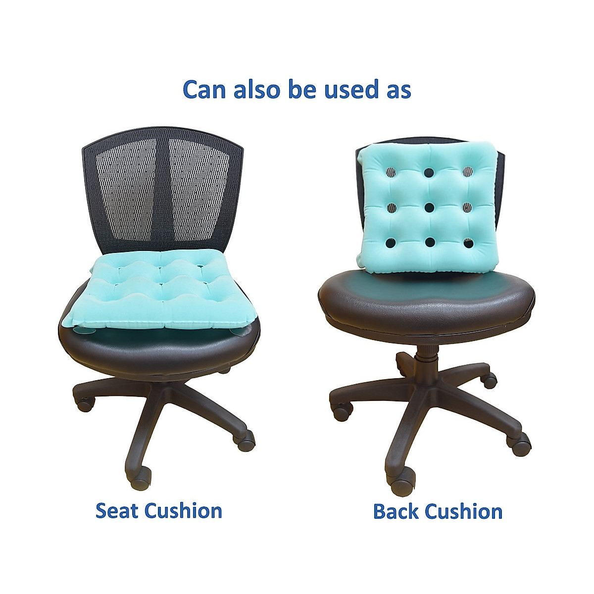 ObboMed HB-1502N New and Handy air Valve Foldable Portable, Inflatable Pressure Relieving Bath SPA Cushion W/ 4 Suction Cups for Bath Tube, Size 15 x 15.7 x 3” (38L x 40W x 7.5H cm)