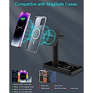 3 in1 Magnetic Wireless Charger Stand,2022 Upgraded Aluminum Alloy 20W Fast Wireless Charging Station Compatible with Magsafe Charger for iPhone 14/13/12 Pro/Pro Max/Mini/iWatch Series/AirPods Pro/3/2