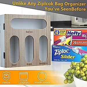 Bag Storage Organizer, Ziplock Bag Storage Organizer for Kitchen Drawer, Compatible with Gallon, Quart, Sandwich, Slider & Snack Variety Size Bag