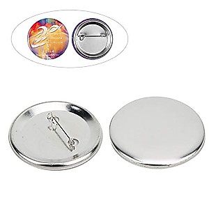 Badge Making Parts, 100 Sets 56mm/2.2inch Blank Badge Pin Button Parts Round Badge Set Metal Button Pin Badge Kit Crafts Supply for Button Maker Machine