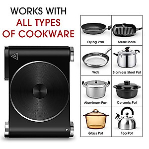 CUSIMAX Electric Burner Hot Plate for Cooking Cast Iron hot plates, Adjustable Temperature Control, Non-Slip Rubber Feet Stainless Steel Easy to Clean, Your Kitchen Assistant