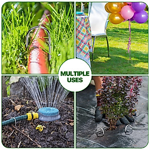 TiTifield U Shape Garden Stakes 50 Packs 4 Inch 11 Gauge Irrigation Tubing Stakes, Heavy Duty Galvanized Landscape Staples for Tube, Lawns, Landscape Fabrics,Irrigation Hose and Weed Barriers