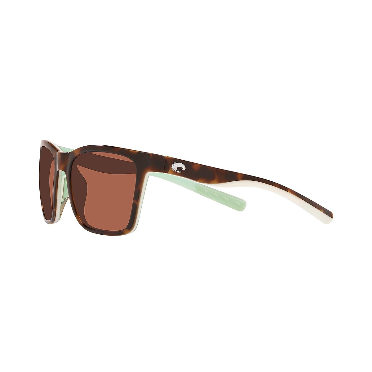 Costa Del Mar Womens Panga Square Sunglasses, Shiny Tort/White/Seafoam/Copper Polarized-580P, 56 mm