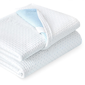 Subrtex 4 Inch Mattress Topper Cover (Only Cover) Mattress Topper Protector Bedding Rayon Made from Bamboo Removable Mattress Encasement with Zippers, Full