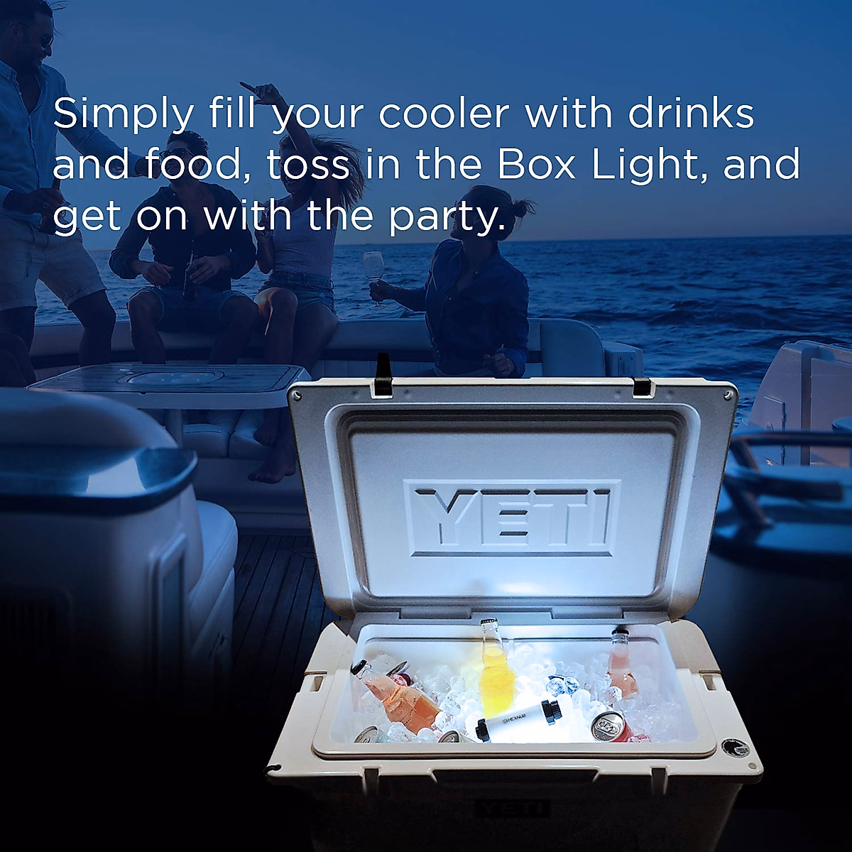 Hexnub Cooler Box Light - Waterproof LED Flashlight for Ice Chests and Coolers for Boat Owners and Outdoor Events - Fits YETI, RTIC, ORCA, Igloo, Coleman, and More