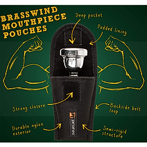 Protec Trombone / Euphonium Mouthpiece Padded Nylon Pouch with Secure Hook and Loop Closure, Model A204