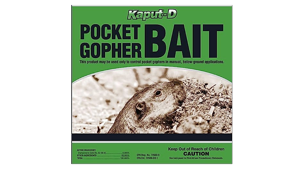Effective KAPUT-D Pocket Gopher Bait - 5 lb Bucket