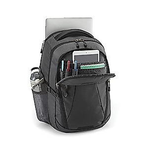 High Sierra Fairlead Zipper Closure Laptop Computer Travel Backpack with Padded Straps, Luggage Strap, and Water Bottle Pocket, Mercury Black
