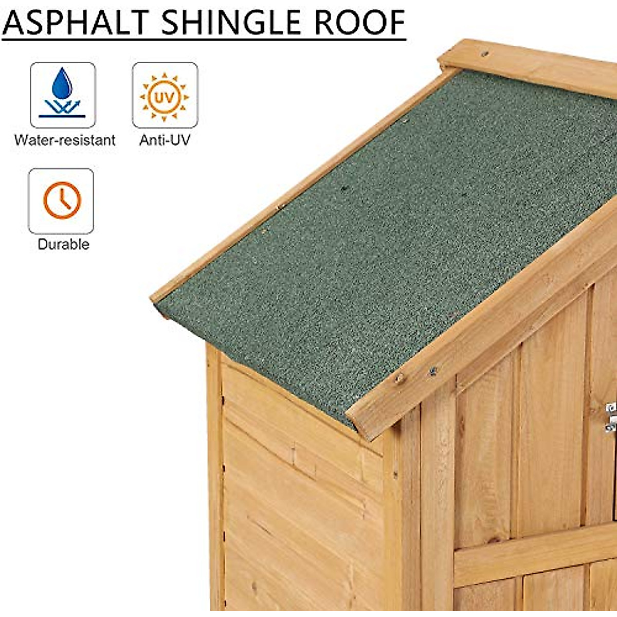 B BAIJIAWEI Garden Storage Shed - Outdoor Wooden Tool Storage Cabinet - Arrow Tool Shed Organizer Fir Wood Lockers for Home, Lawn, Yard