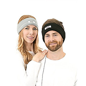 CozyPhones Fleece Sleep Headphones - Over Ear Headphones from Ultra Thin Earphones for Side Sleepers, Meditation, Running, Laptop, and Phone - Black