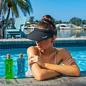 Panama Jack Women's Sun Visor - Packable Lightweight Microfiber, 4" Peak Brim Bill with Embroidered Logo (Black)