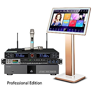 Karaoke Machine,inandonkod,2024 New Model KV-V5 Max Chinese Karaoke Player, with Reverb Wireless Microphone, 22 Inch Capacitive Touch Screen Free Cloud Download Function YouTube APP