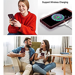 Annymall for Samsung Galaxy S9 Case with Screen Protector, Full Body Heavy Duty Shockproof Drop-Proof Phone Case Rugged Triple-Layer Defender Protective Cover for Samsung Galaxy S9 (Wine/Pink)