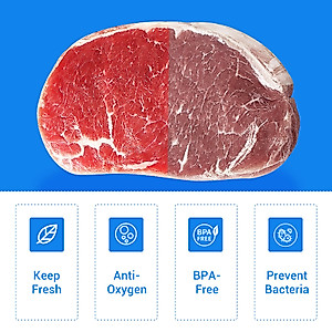 INKBIRD Custom Vacuum Sealer Rolls,Food Storage and Sous Vide Rolls, Vacuum Sealer for Food Preservation 4 Pack Vacuum Sealer Bags 11" x 25' (2 Rolls) & 8" x 25' (2 Rolls), BPA-Free