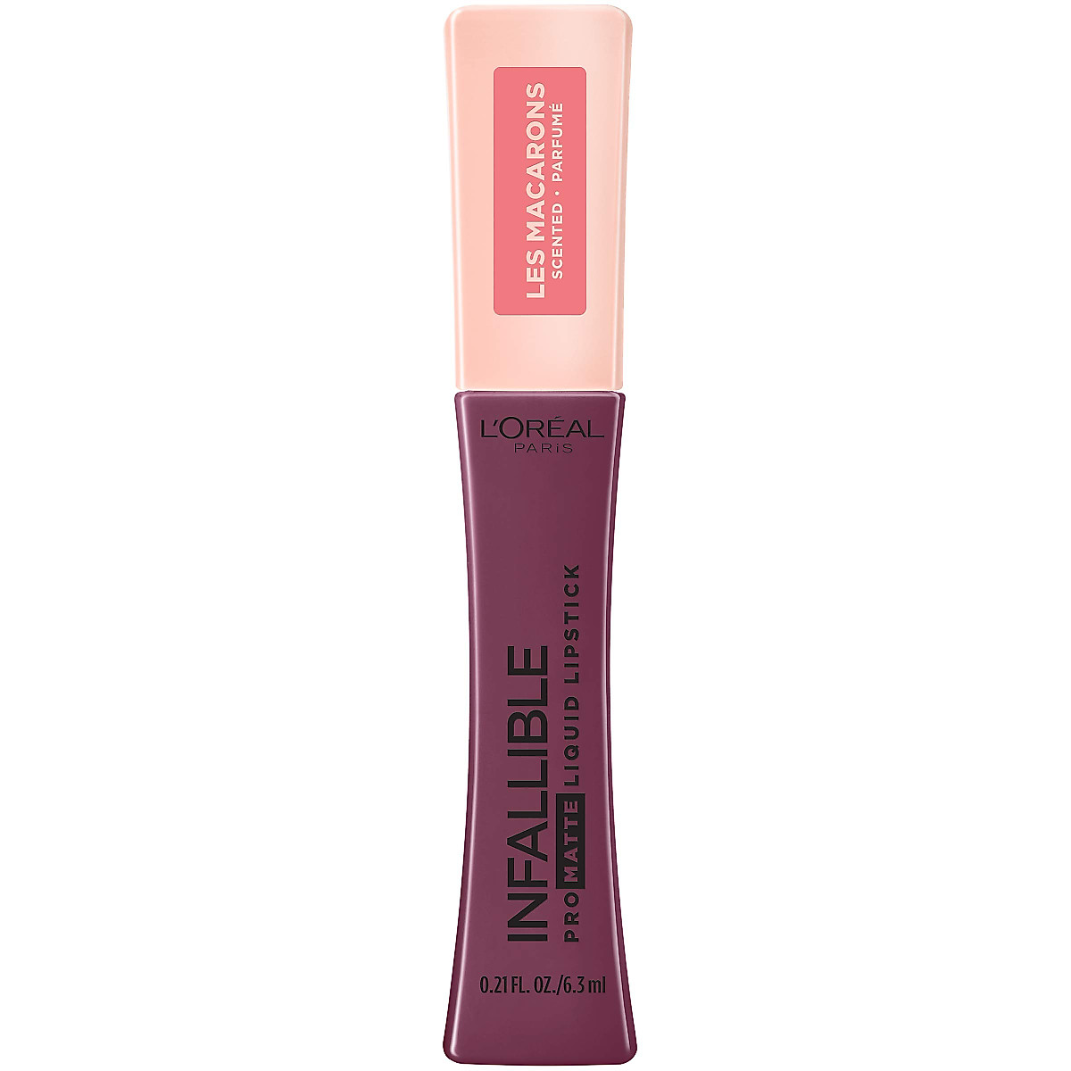 L’Oréal Paris Makeup Infallible Pro Matte Les Macarons Scented Matte Liquid Lipstick, Highly Pigmented, Longwear, Waterproof and Smudge Proof, Blackcurrant Crush, 0.21 fl; oz.