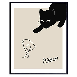 Pablo Picasso Wall Art - Black cat Home Decor - Cat Wall Art - Picasso Poster - Cat Wall Decor - Pablo Picasso Poster - Pablo Picasso print - Pablo Picasso Art - Cute Cat Lover Gift for Women - Bird