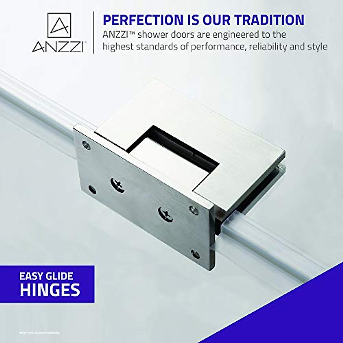 ANZZI 72" x 24" Frameless Shower Door in Brushed Nickel, Fellow Water Repellent Glass Shower Door with Seal Strip Parts and Handle, 3/8 inch Glass Hinged Shower Door with Handle (SD-AZ09-01BN)