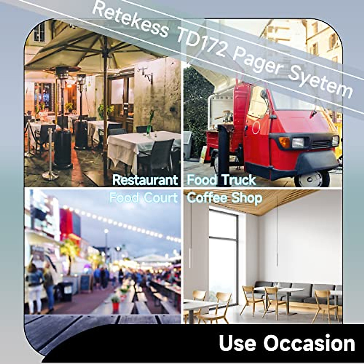 Retekess TD172 Restaurant Pager System, Restaurant Buzzer Pagers, Vibrate and Flash Mode, Customer Close Beep, 20 Restaurant Pagers for Church Nursery, Hotel, Coffee Shop
