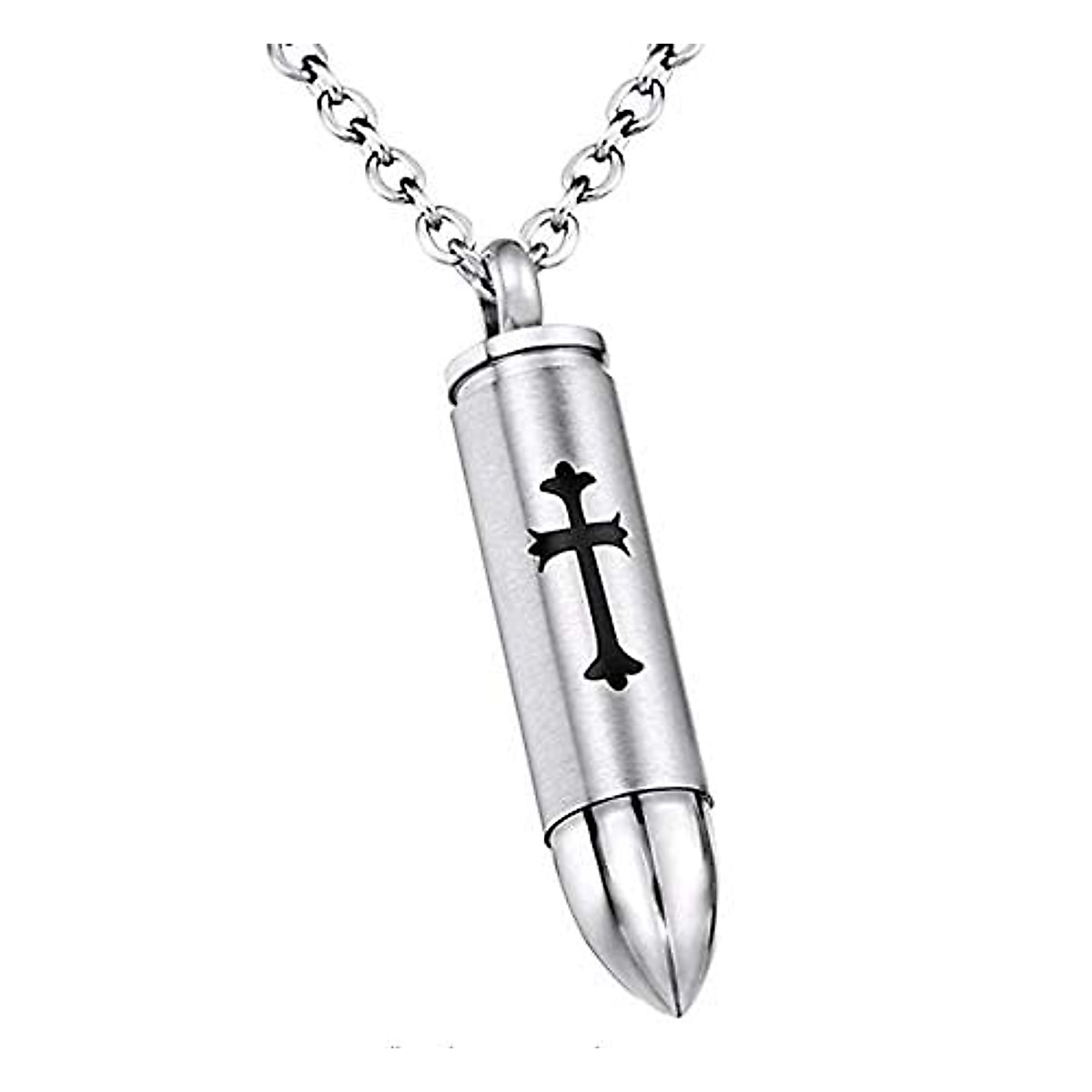MEMORIALU Celtic Cross Bullet Urn Necklaces for Ashes Cremation Jewelry Stainless Steel Keepsake Memorial Pendant