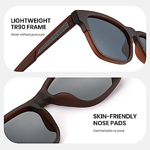 Cyxus 2024 Polarized Rectangular Sunglasses Men Square UV Protection Fashion TR Frame Male Shades Black-2