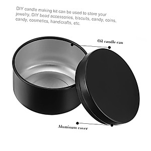 ULDIGI 12pcs Black Aluminum Candle Tins - Round, 8 Oz, Compact & Portable, Ideal for Travel, Storage & DIY Candle Making